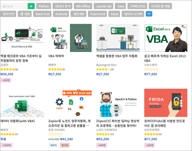 VBA 강의 배우고 칼퇴해버리기 BEST 5 사이트 추천 - WIYP